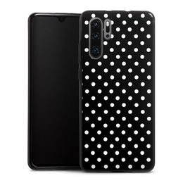 DeinDesign Huawei P30 Pro Handy Silikon H&uuml;lle Case schwarz Handyh&uuml;lle Retro Points Polka Dots