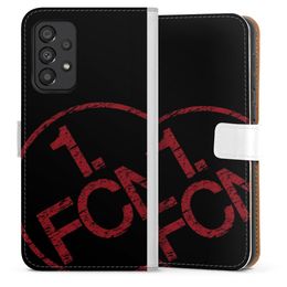 DeinDesign Galaxy A33 5G Handy Klapph&uuml;lle Handyh&uuml;lle aus Kunst Leder wei&szlig; Flip Case 1. Fcn Merchandise Texture Sideflip mit Lasche