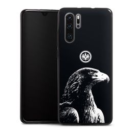 DeinDesign Huawei P30 Pro Handy Silikon H&uuml;lle Case schwarz Handyh&uuml;lle Attila Official Licensed Product Eintracht Frankfurt