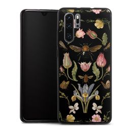 DeinDesign Huawei P30 Pro Handy Silikon H&uuml;lle Case schwarz Handyh&uuml;lle Flower Wreath Bee Blossom