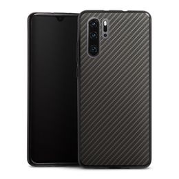 DeinDesign Huawei P30 Pro Handy Silikon H&uuml;lle Case schwarz Handyh&uuml;lle Carbon Metallic Look Muster