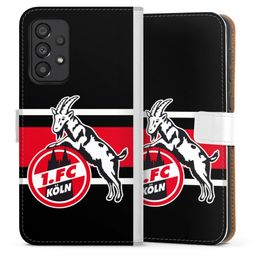 DeinDesign Galaxy A33 5G Handy Klapph&uuml;lle Handyh&uuml;lle aus Kunst Leder wei&szlig; Flip Case 1. Fc K&ouml;ln Logo Official Licensed Product Sideflip mit Lasche