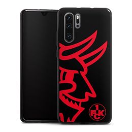 DeinDesign Huawei P30 Pro Handy Silikon H&uuml;lle Case schwarz Handyh&uuml;lle 1. Fc Kaiserslautern Logo Official Licensed Product