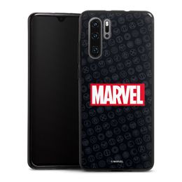 DeinDesign Huawei P30 Pro Handy Silikon H&uuml;lle Case schwarz Handyh&uuml;lle Logo Marvel Comic