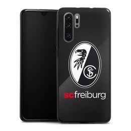 DeinDesign Huawei P30 Pro Handy Silikon H&uuml;lle Case schwarz Handyh&uuml;lle Sc Freiburg Lettering Logo