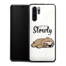 DeinDesign Huawei P30 Pro Handy Silikon H&uuml;lle Case schwarz Handyh&uuml;lle Animals Sloth Lazy Sunday