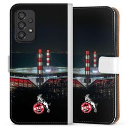 DeinDesign Galaxy A33 5G Handy Klapph&uuml;lle Handyh&uuml;lle aus Kunst Leder wei&szlig; Flip Case Official Licensed Product Stadium 1. Fc K&ouml;ln Sideflip mit Lasche