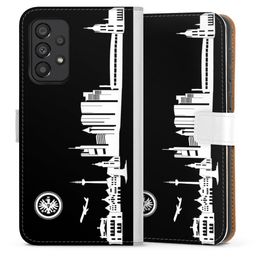 DeinDesign Galaxy A33 5G Handy Klapph&uuml;lle Handyh&uuml;lle aus Kunst Leder wei&szlig; Flip Case Eintracht Frankfurt Skyline Sge Sideflip mit Lasche