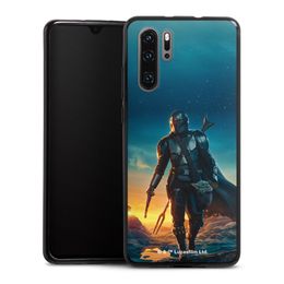 DeinDesign Huawei P30 Pro Handy Silikon H&uuml;lle Case schwarz Handyh&uuml;lle Star Wars The Mandalorian Sunset
