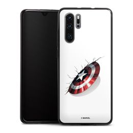 DeinDesign Huawei P30 Pro Handy Silikon H&uuml;lle Case schwarz Handyh&uuml;lle Captain America Official Licensed Product Marvel