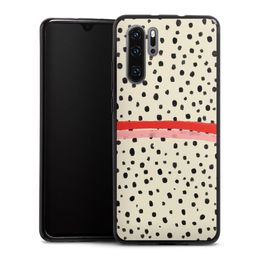 DeinDesign Huawei P30 Pro Handy Silikon H&uuml;lle Case schwarz Handyh&uuml;lle Stripes Points Kunst