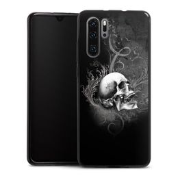 DeinDesign Huawei P30 Pro Handy Silikon H&uuml;lle Case schwarz Handyh&uuml;lle Gothic Skull Skulls