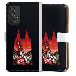 DeinDesign Galaxy A33 5G Handy Klapph&uuml;lle Handyh&uuml;lle aus Kunst Leder wei&szlig; Flip Case 1. Fc K&ouml;ln Cologne Cathedral Official Licensed Product Sideflip mit Lasche