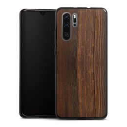 DeinDesign Huawei P30 Pro Handy Silikon H&uuml;lle Case schwarz Handyh&uuml;lle Wood Nut Tree Wooden Look