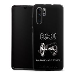 DeinDesign Huawei P30 Pro Handy Silikon H&uuml;lle Case schwarz Handyh&uuml;lle Music Acdc Merchandise