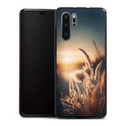 DeinDesign Huawei P30 Pro Handy Silikon H&uuml;lle Case schwarz Handyh&uuml;lle Sun Pampasgras Nature