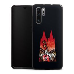 DeinDesign Huawei P30 Pro Handy Silikon H&uuml;lle Case schwarz Handyh&uuml;lle 1. Fc K&ouml;ln Cologne Cathedral Official Licensed Product