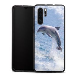DeinDesign Huawei P30 Pro Handy Silikon H&uuml;lle Case schwarz Handyh&uuml;lle Wale Ocean Dolphin