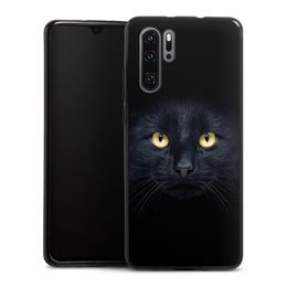 DeinDesign Huawei P30 Pro Handy Silikon H&uuml;lle Case schwarz Handyh&uuml;lle Eye Cat Black