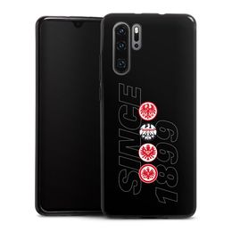 DeinDesign Huawei P30 Pro Handy Silikon H&uuml;lle Case schwarz Handyh&uuml;lle Eagle Logo Eintracht Frankfurt
