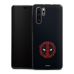 DeinDesign Huawei P30 Pro Handy Silikon H&uuml;lle Case schwarz Handyh&uuml;lle Logo Marvel Deadpool