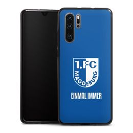 DeinDesign Huawei P30 Pro Handy Silikon H&uuml;lle Case schwarz Handyh&uuml;lle Coat Of Arms Official Licensed Product 1. Fc Magdeburg