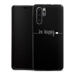 DeinDesign Huawei P30 Pro Handy Silikon H&uuml;lle Case schwarz Handyh&uuml;lle Happiness Statement Sayings