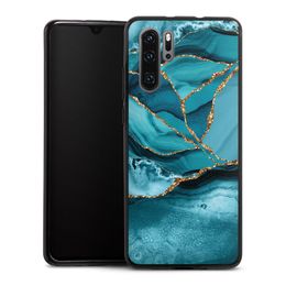DeinDesign Huawei P30 Pro Handy Silikon H&uuml;lle Case schwarz Handyh&uuml;lle Marble Gemstone Glitzer