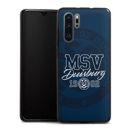 DeinDesign Huawei P30 Pro Handy Silikon H&uuml;lle Case schwarz Handyh&uuml;lle Soccer Merchandise Msv Duisburg