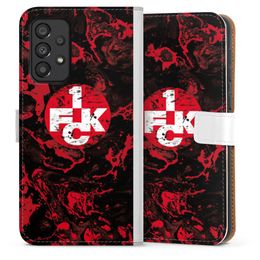 DeinDesign Galaxy A33 5G Handy Klapph&uuml;lle Handyh&uuml;lle aus Kunst Leder wei&szlig; Flip Case 1. Fc Kaiserslautern 1. Fck Logo Sideflip mit Lasche