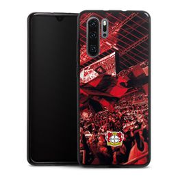 DeinDesign Huawei P30 Pro Handy Silikon H&uuml;lle Case schwarz Handyh&uuml;lle Merchandise Official Licensed Product Bayer 04 Leverkusen