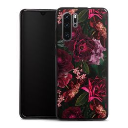 DeinDesign Huawei P30 Pro Handy Silikon H&uuml;lle Case schwarz Handyh&uuml;lle Flowers Blossom Rose