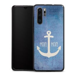 DeinDesign Huawei P30 Pro Handy Silikon H&uuml;lle Case schwarz Handyh&uuml;lle Anchor Maritim Blue