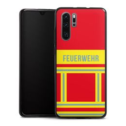 DeinDesign Huawei P30 Pro Handy Silikon H&uuml;lle Case schwarz Handyh&uuml;lle Fire Fighters Life Saver Fire Fighter