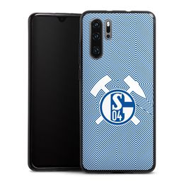 DeinDesign Huawei P30 Pro Handy Silikon H&uuml;lle Case schwarz Handyh&uuml;lle Bundesliga Stripes Fc Schalke 04