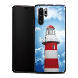DeinDesign Huawei P30 Pro Handy Silikon H&uuml;lle Case schwarz Handyh&uuml;lle Cloud Lighthouse Sky