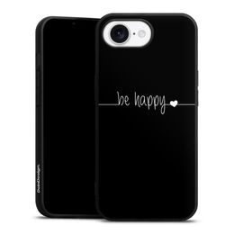 DeinDesign iPhone 17e Handy Premium Silikon H&uuml;lle Handyh&uuml;lle schwarz Case Statement Sayings Happiness Silikon Premium Case