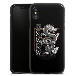 DeinDesign iPhone X Handy Silikon H&uuml;lle Case schwarz Handyh&uuml;lle Ocean Dragon Japan
