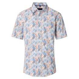 Kurzarmhemd Casamoda "Casamoda Freizeithemd Kurzarm Print", Herren, Gr. XXL, Normalgr&ouml;&szlig;en, blau (hellblau), 100% Baumwolle, bedruckt, comfort fit, Hemden