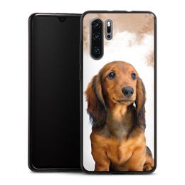 DeinDesign Huawei P30 Pro Handy Silikon H&uuml;lle Case schwarz Handyh&uuml;lle Pet Dachshund Dog