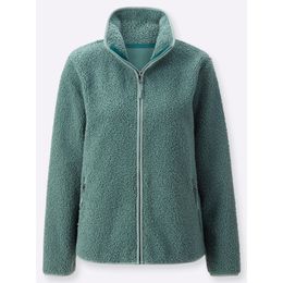 WITT Damen Fleecejacke mit Rei&szlig;verschluss-Taschen, jade, Gr&ouml;&szlig;e 46