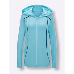 Catamaran Sports Damen Sportjacke mit Kontrastpaspeln, aquamarin-schwarz, Gr&ouml;&szlig;e 36/38