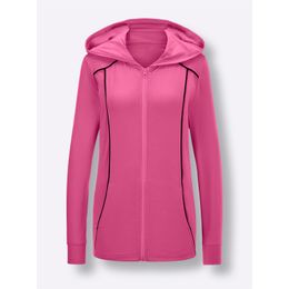 Catamaran Sports Damen Sportjacke mit Kontrastpaspeln, fuchsia-schwarz, Gr&ouml;&szlig;e 48/50