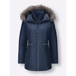 WITT Damen Steppjacke mit abnehmbarer Kapuze, wattiert, dunkelblau, Gr&ouml;&szlig;e 40