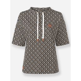 WITT Damen Sweatshirt im Druckmuster, beige-schwarz-bedruckt, Gr&ouml;&szlig;e 40