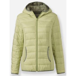WITT Damen Steppjacke mit Kontrast-Paspeln, lindgr&uuml;n-khaki, Gr&ouml;&szlig;e 20