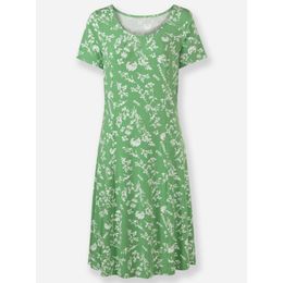WITT Damen Jerseykleid im floralen Muster, apfel-ecru-bedruckt, Gr&ouml;&szlig;e 36
