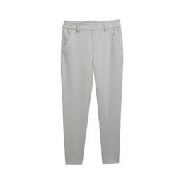Tom Tailor Denim Damen Relaxed Fit Hose mit elastischem Bund, grau, Uni, Gr. M