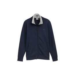 Tom Tailor Herren Sweatjacke mit Stehkragen, blau, Uni, Gr. XXL