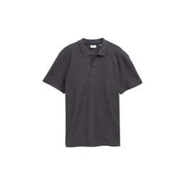 Tom Tailor Herren Jersey Poloshirt aus Baumwolle, schwarz, Uni, Gr. S